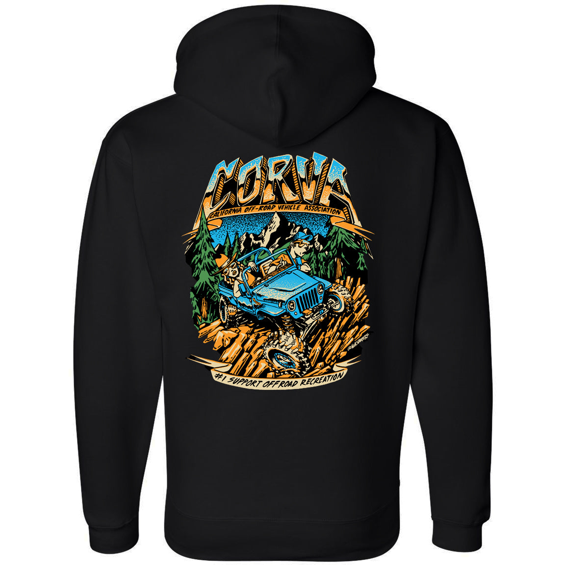 CORVA JEEP HOODIE - BLACK – CORVA Donation Store